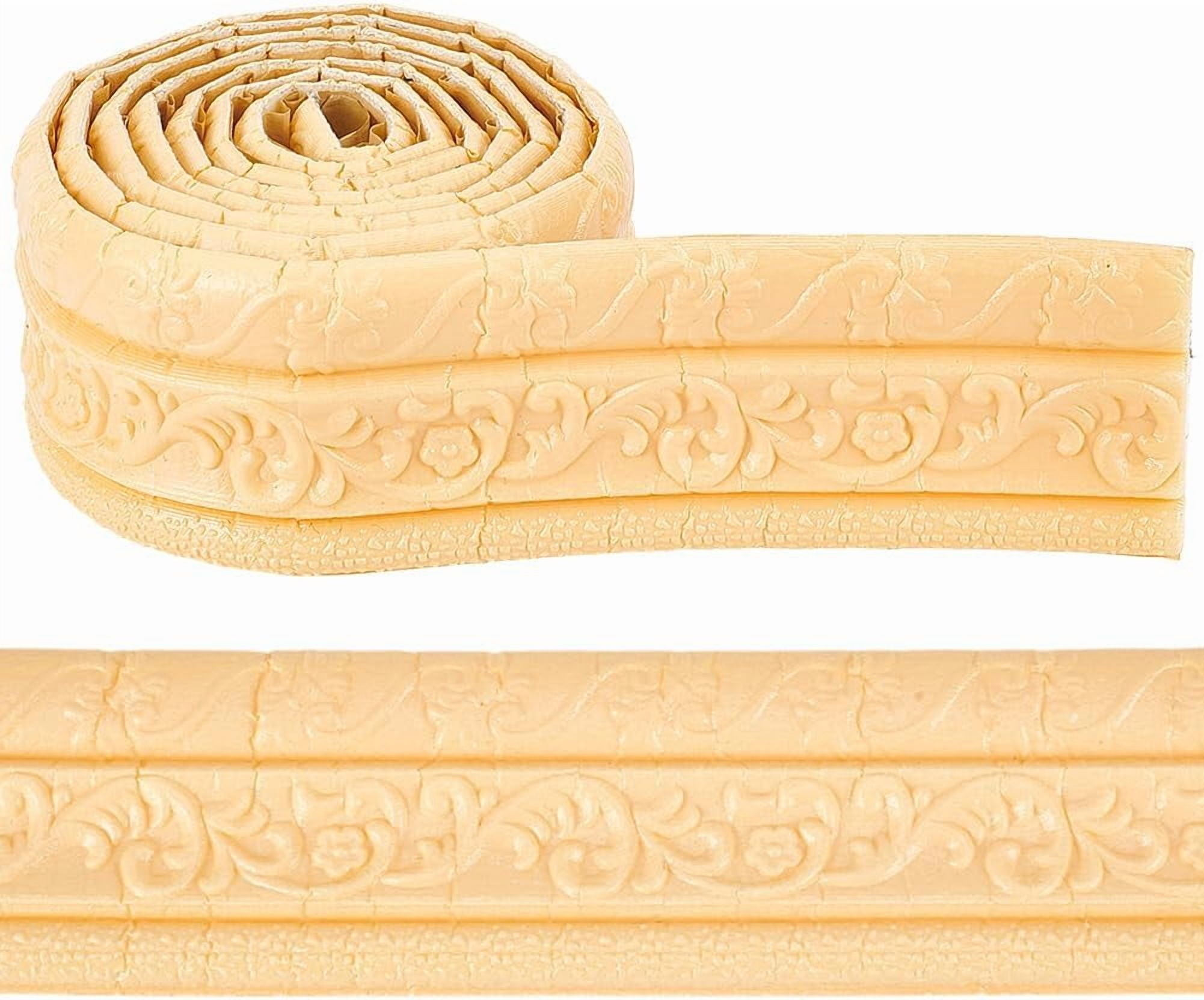 90 x 3.15 Inch Flexible Molding Trim Self Adhesive Wood Mirror Foam ...