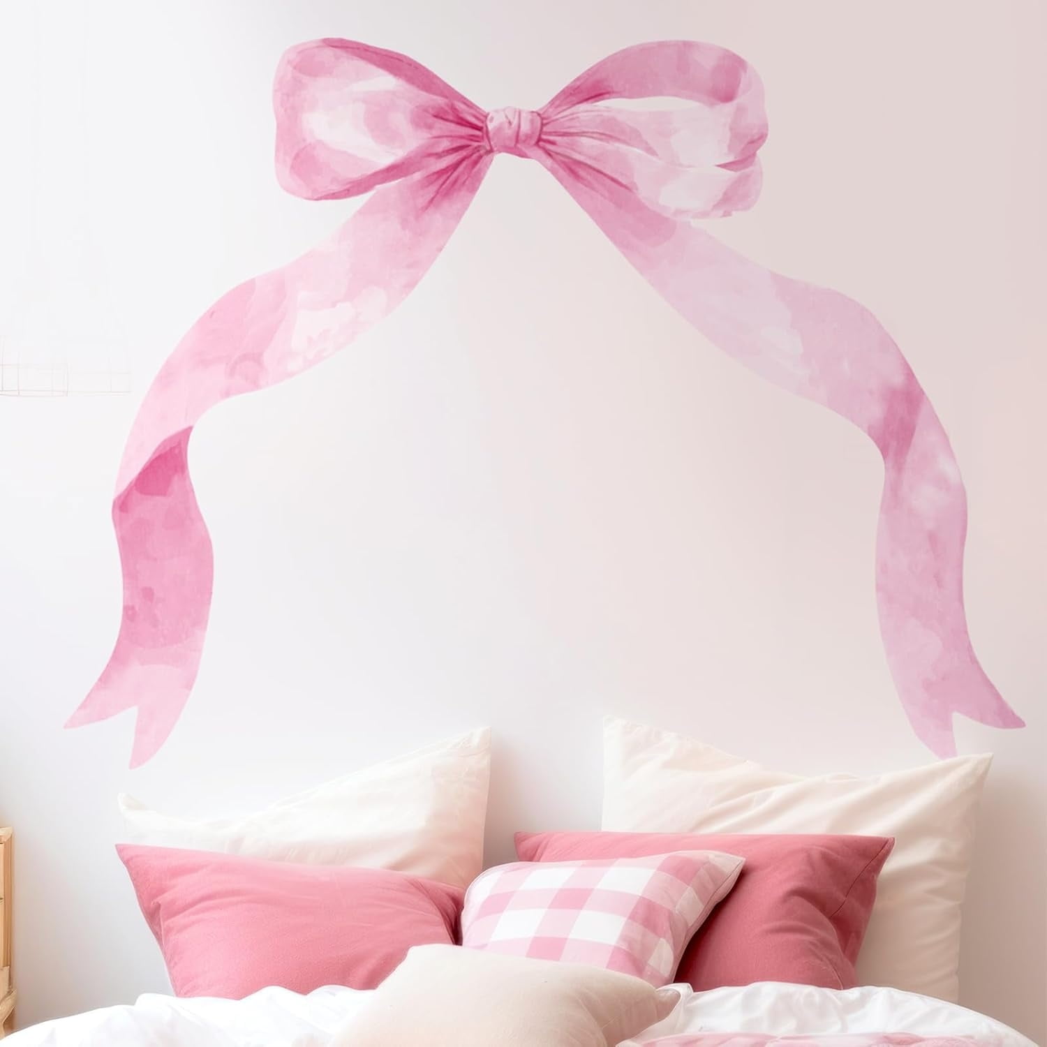 90 x 30 Inch Large Pink Bow Wall Stickers Peel and Stick Coquette Girl ...
