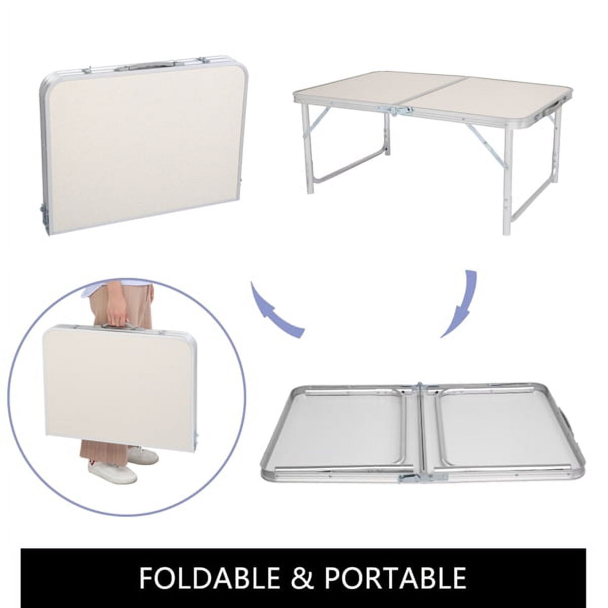 90 x 60 x 70cm Home Use Aluminum Alloy Folding Table White - Walmart.com