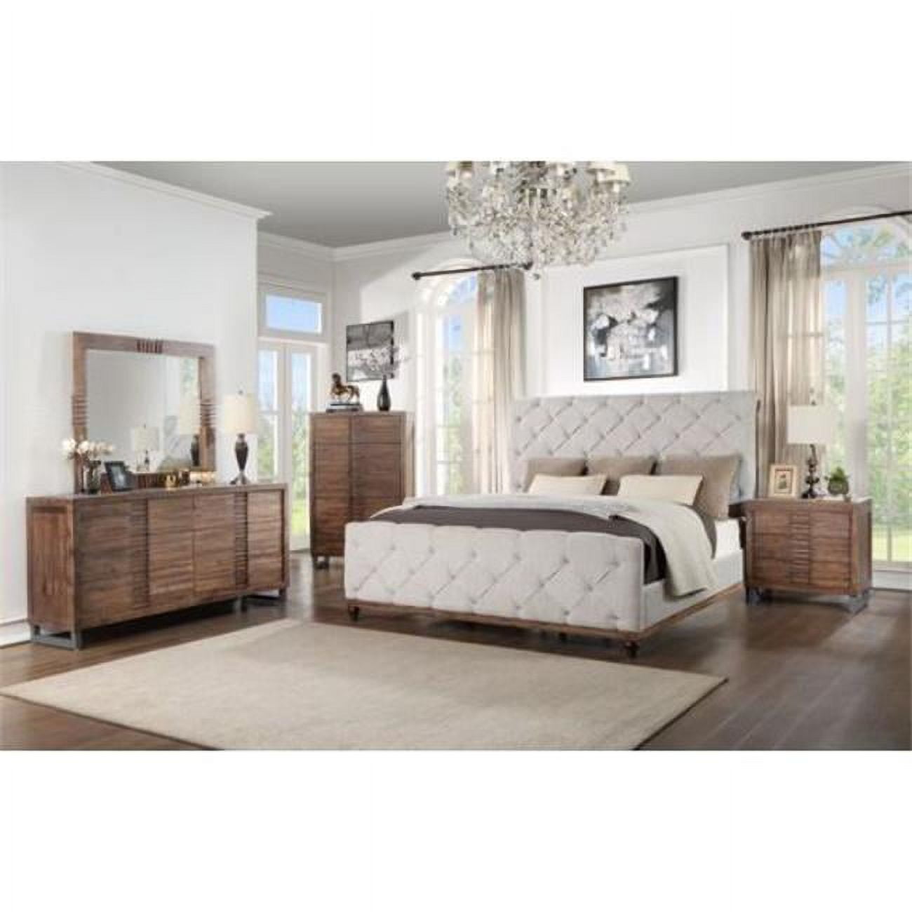 90 x 80 x 57 in. Andria Eastern Bed, Reclaimed Oak - King Size ...