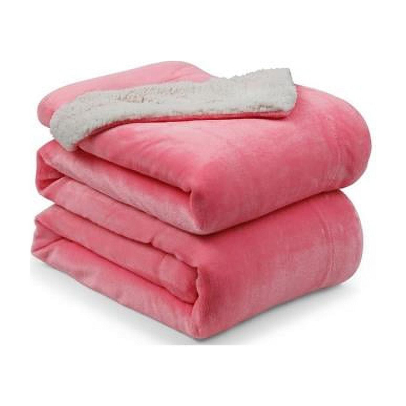 90 X 90 In Sherpa Queen Blanket Pink 100 Percent Polyester