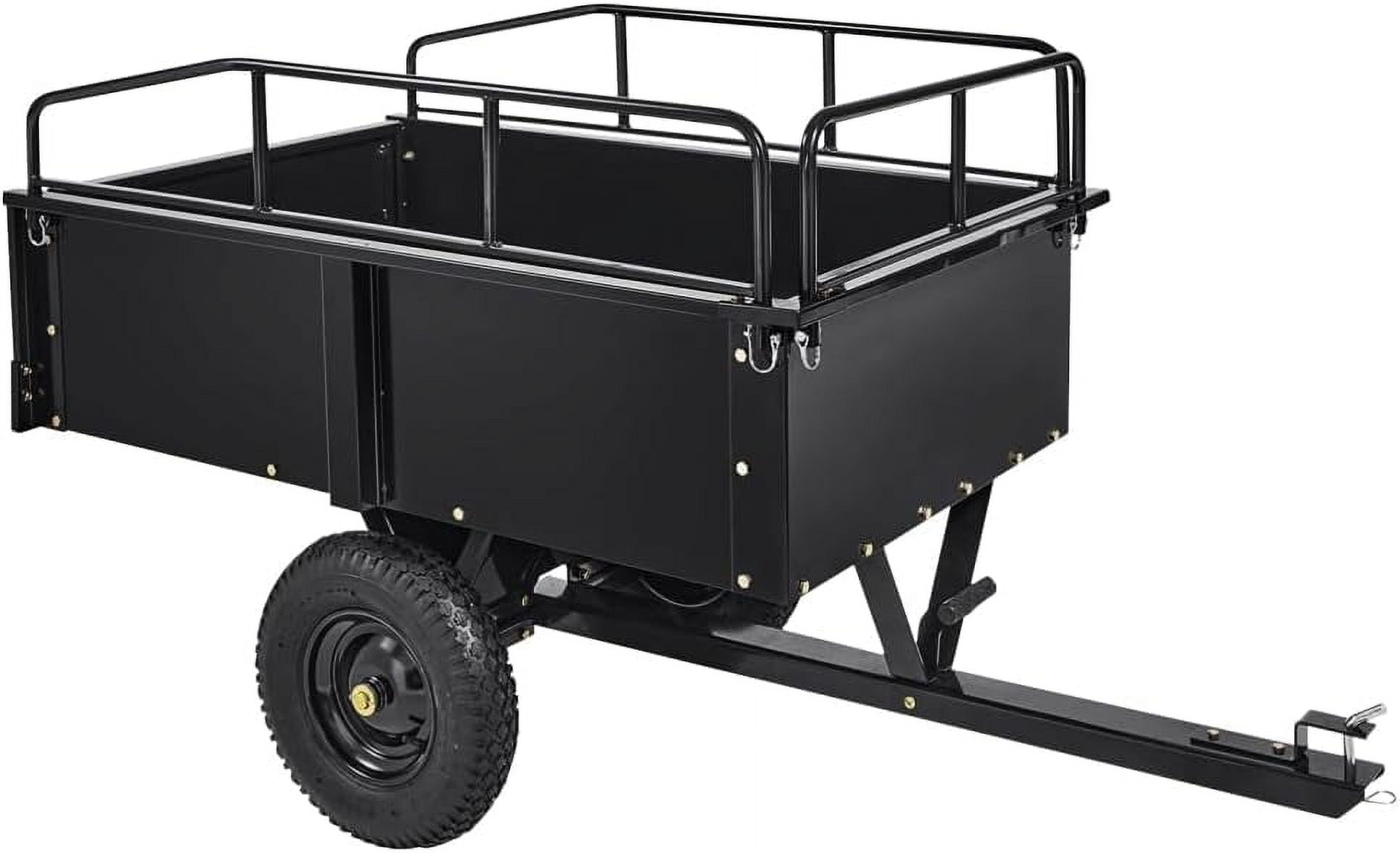 900/1600 lbs Heavy Duty Steel Dump Cart, 15 Cubic Feet Garden Utility ...