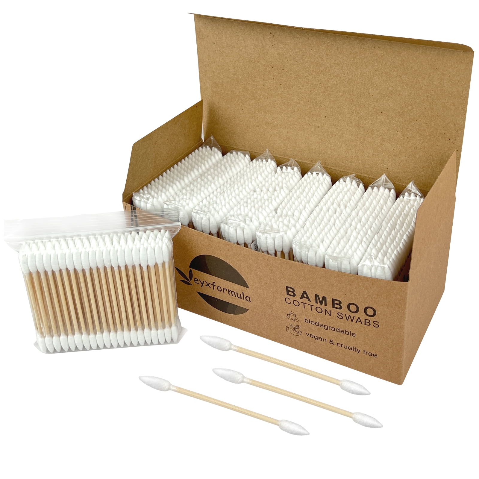 900 Count Precision Pointed Cosmetic Bamboo Cotton Swabs, Soft and ...