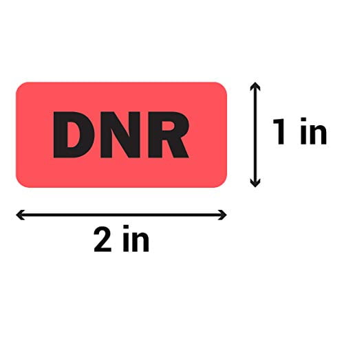 900 DNR Label Stickers, 1 x 2 Inch Do Not Resuscitate Sticker Chart ...