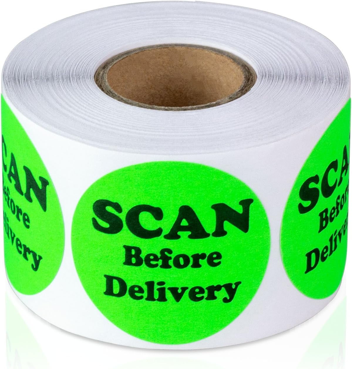 900 Labels - 1.5 inch Round, Circle Dot, Scan Before Delivery Labels ...