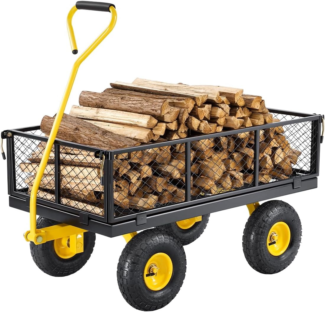 900 Lbs Heavy Duty Steel Garden Cart, Garden Wagon Cart on Wheels ...