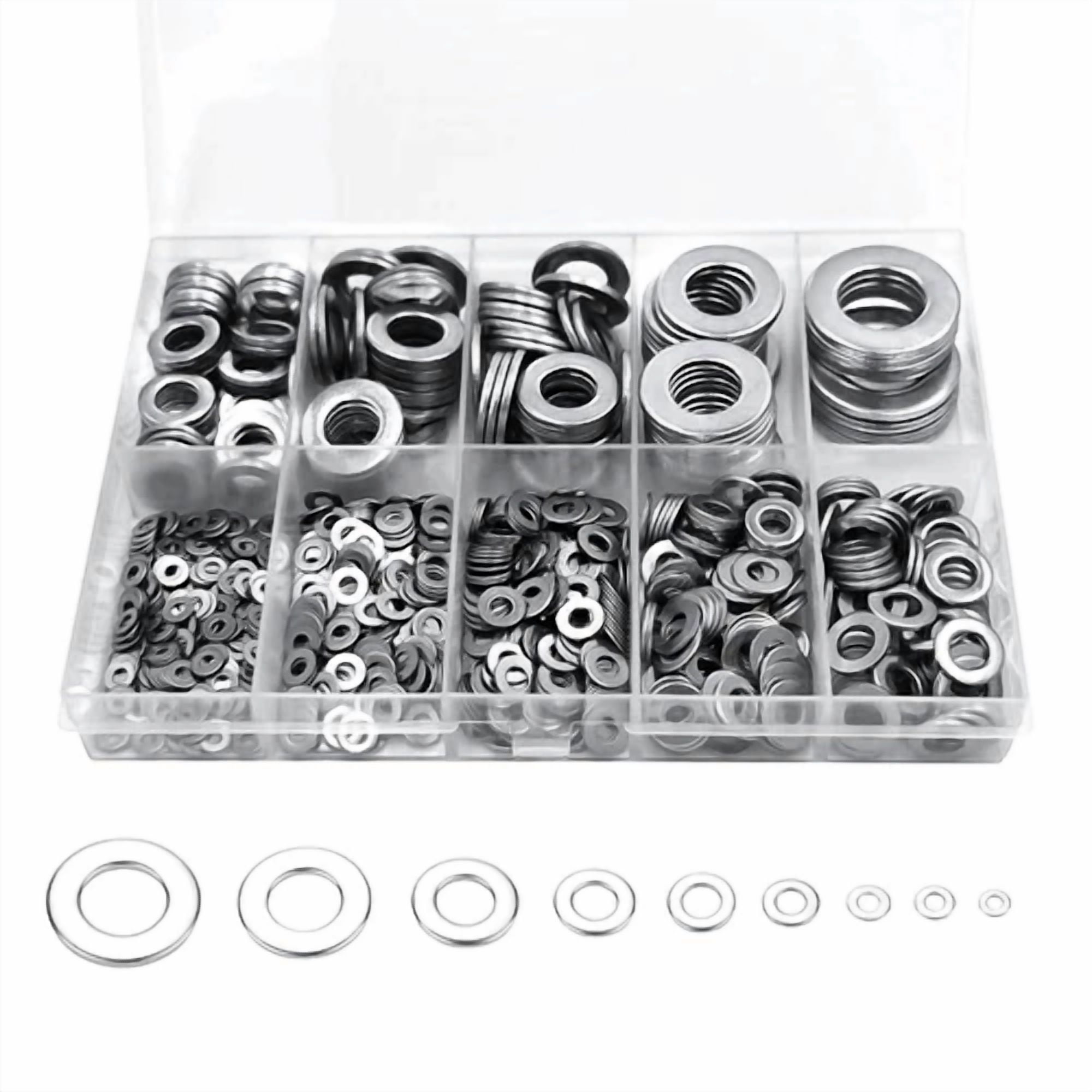 900-Pc 304 Stainless Steel Flat & Fender Washers Assortment Kit For ...