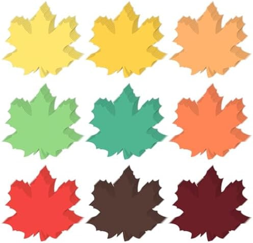 900 Pcs Maple Leaf Cutouts Paper Fall Leaves 3.9" Assorted Color Maple ...
