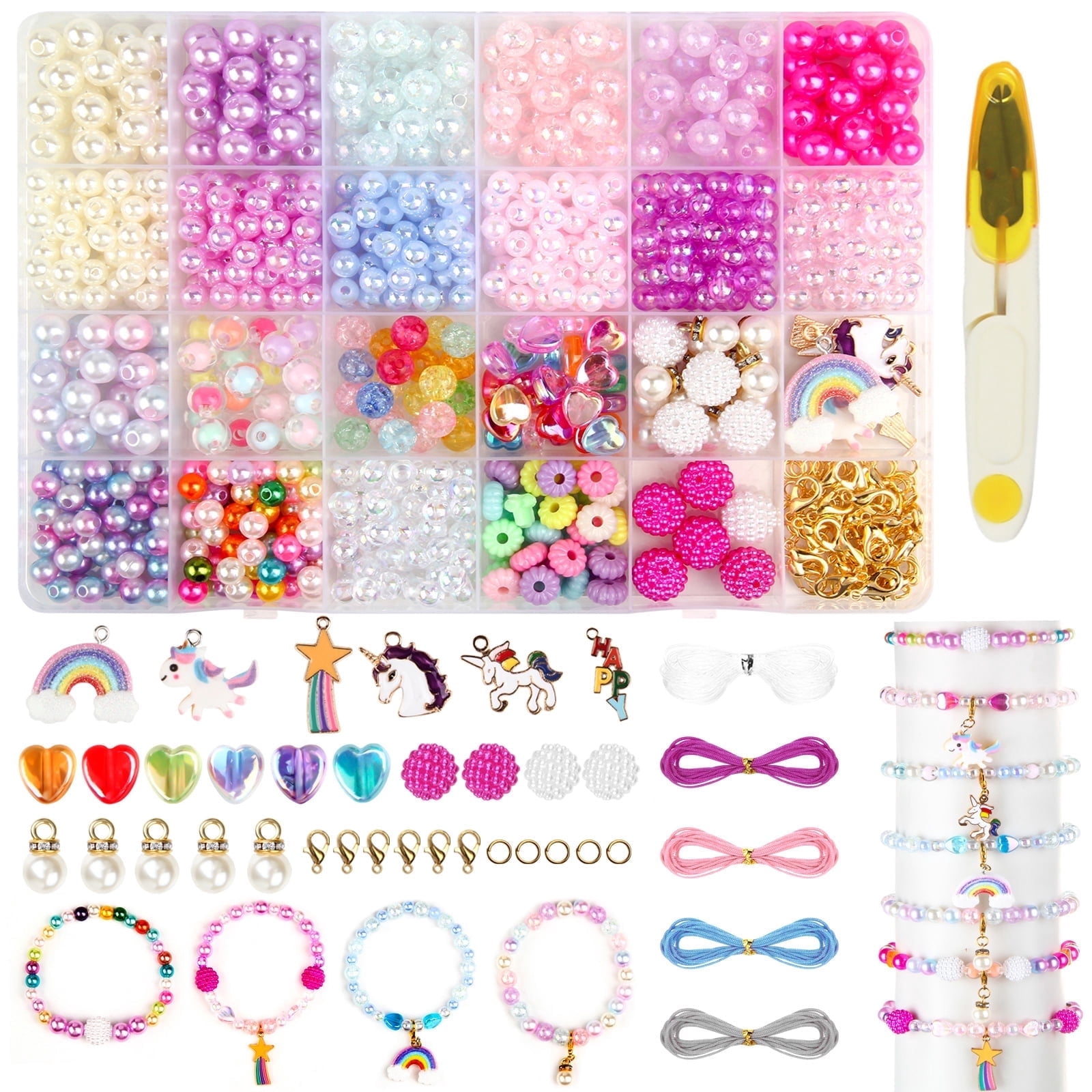 Meafeng Pearl Beads for Jewelry Making, 900+ Pcs Pearl Beads Bracelet ...