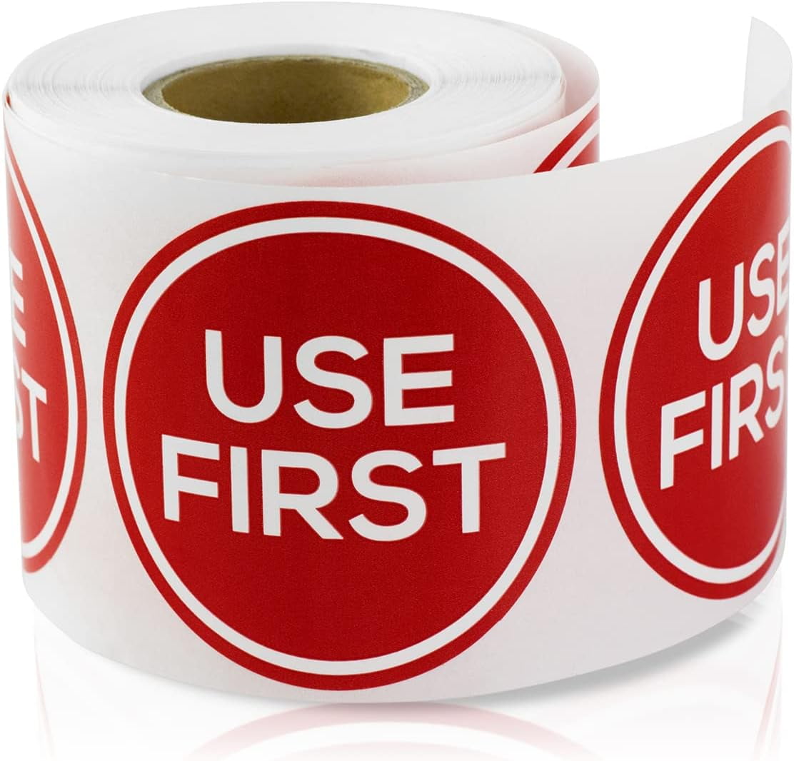 900 Use First Stickers - 2 inch, Circle Dot, Round Food Service Labels ...