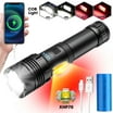 90000 Lumens Tactical Flashlight, USB Rechargeable, Waterproof, LED, 5 ...