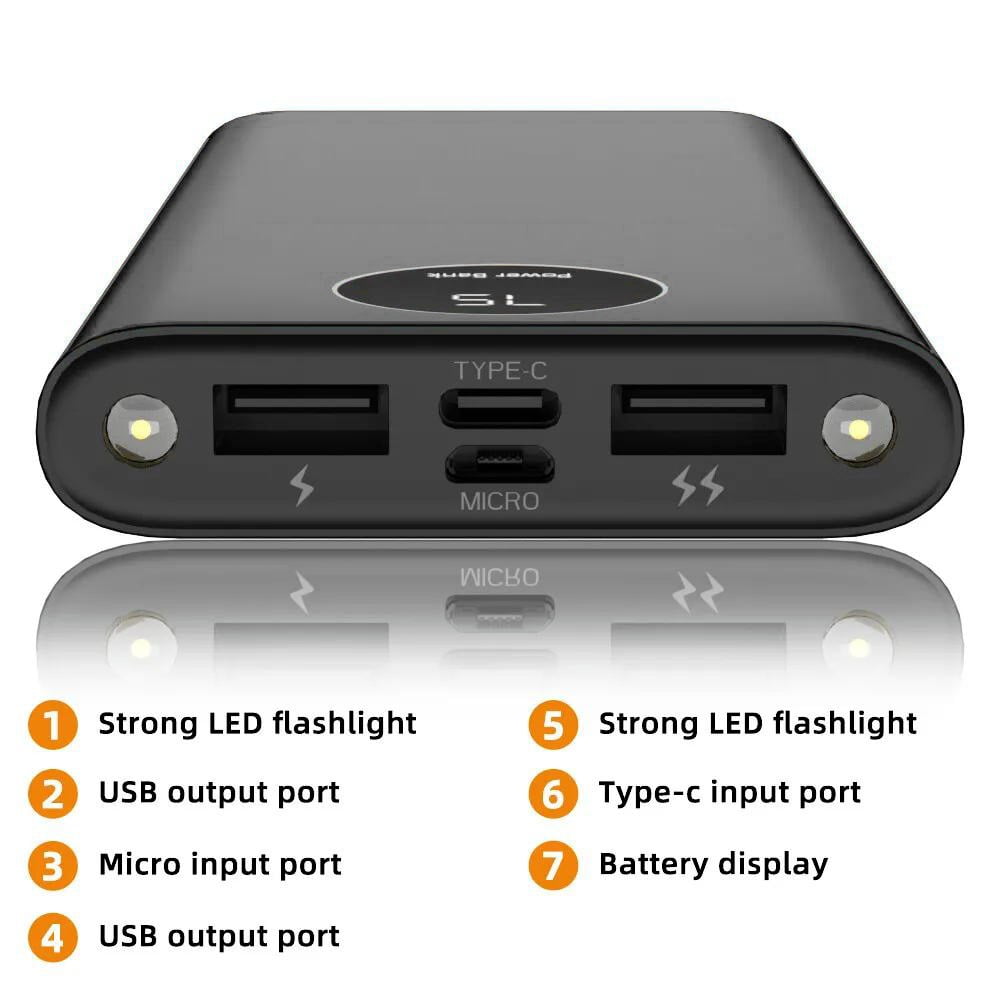 900000mAh Portable Power Bank 2 USB External Battery Charger For Cell ...