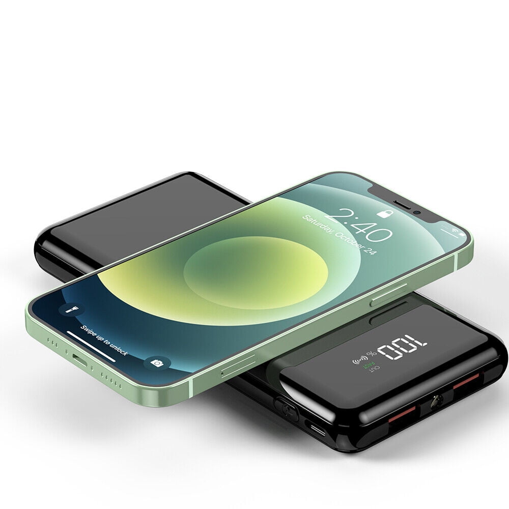 900000mAh Qi Wireless Power Bank Fast Charging LCD USB Portable Battery ...