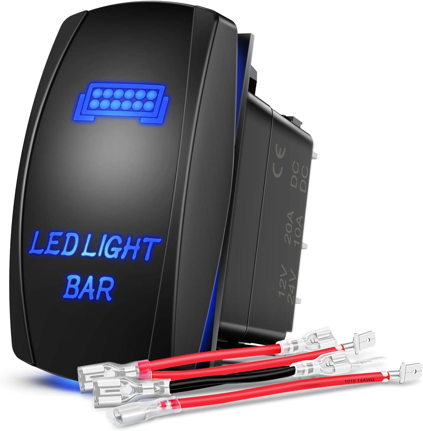 90001B LED Light Bar Rocker Switch 5Pin Laser On/Off LED Light 20A/12V ...