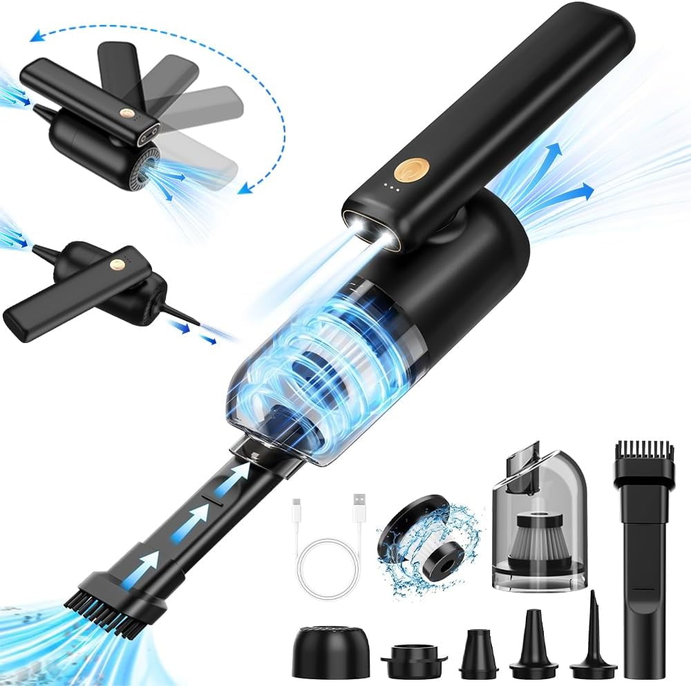 9000Pa Handheld Vacuum Cleaner with LED Light 180° Foldable ...