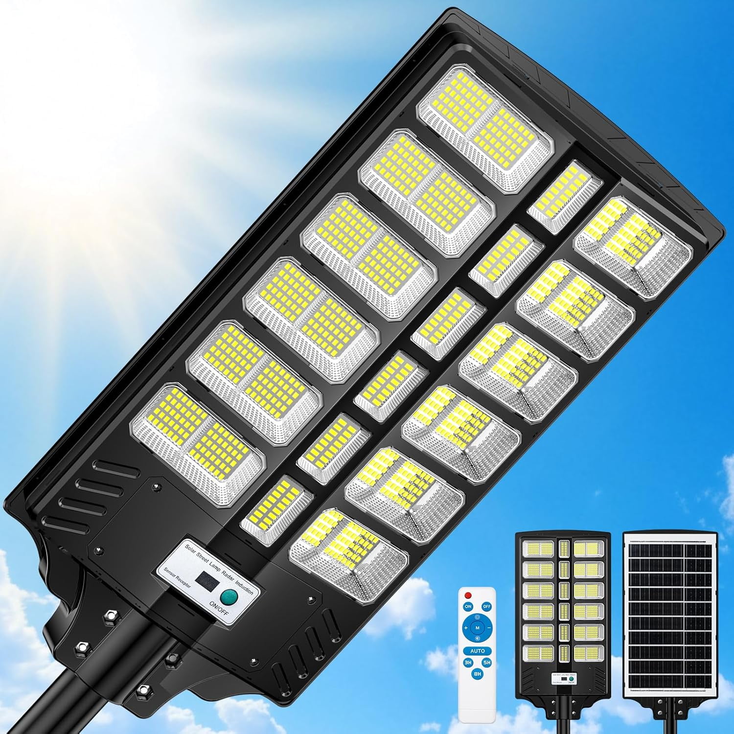 9000W Solar Street Lights Outdoor, Large Solar Powered Commercial ...