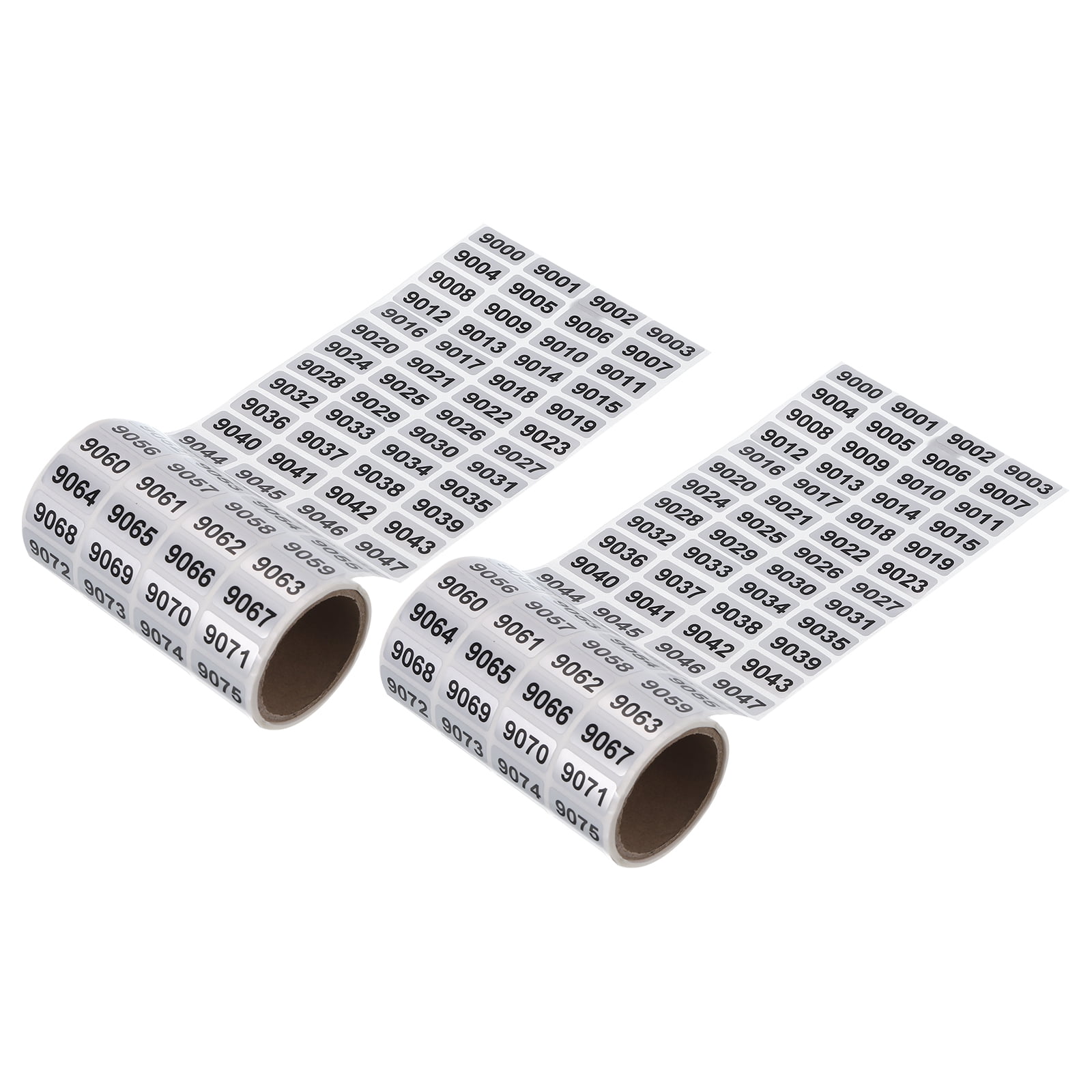 9001 to 1000 Consecutive Number Stickers Inventory Label Black Numbers ...