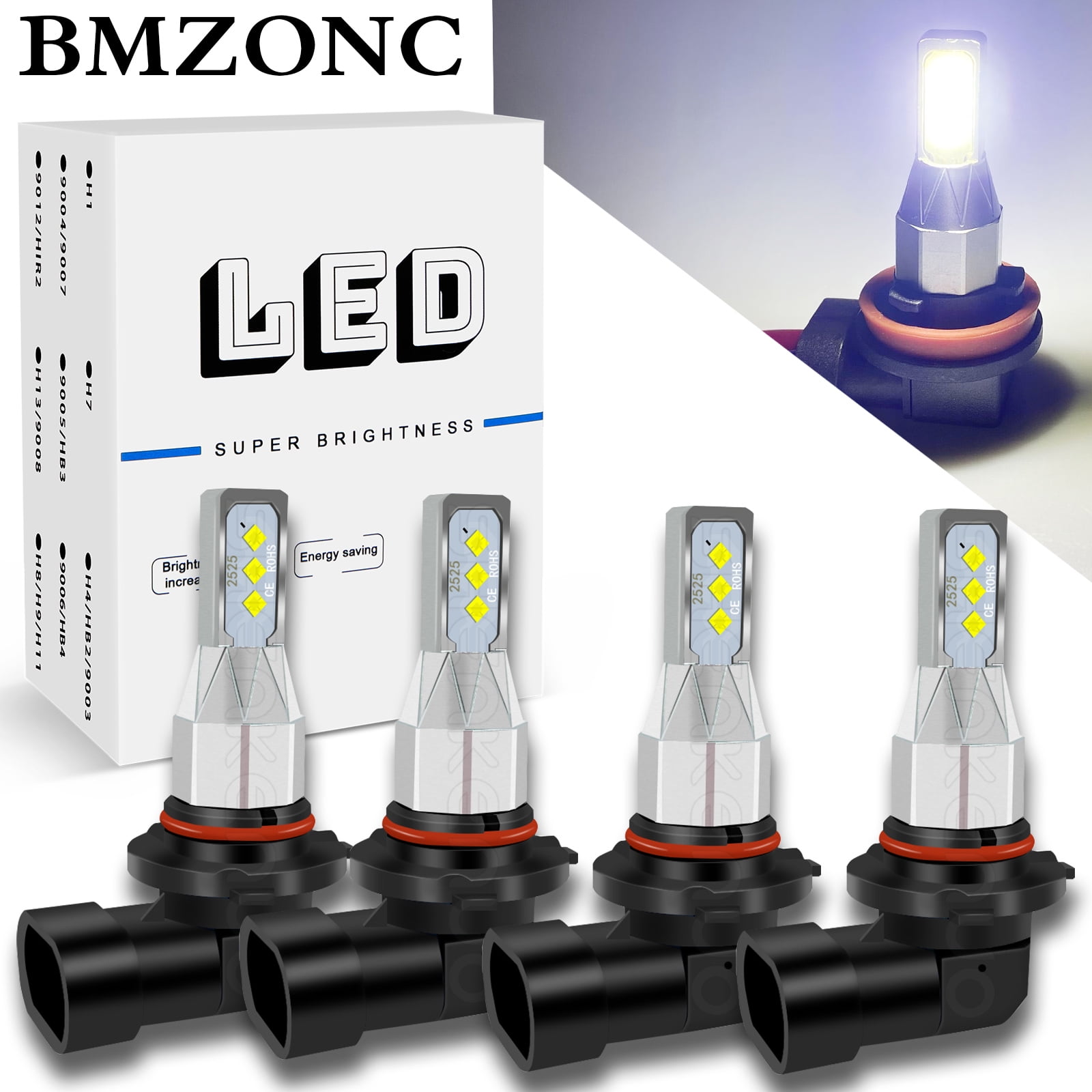 9005 9006 Combo LED Headlight Bulbs for Chevy C1500 1988-1999 High Low ...
