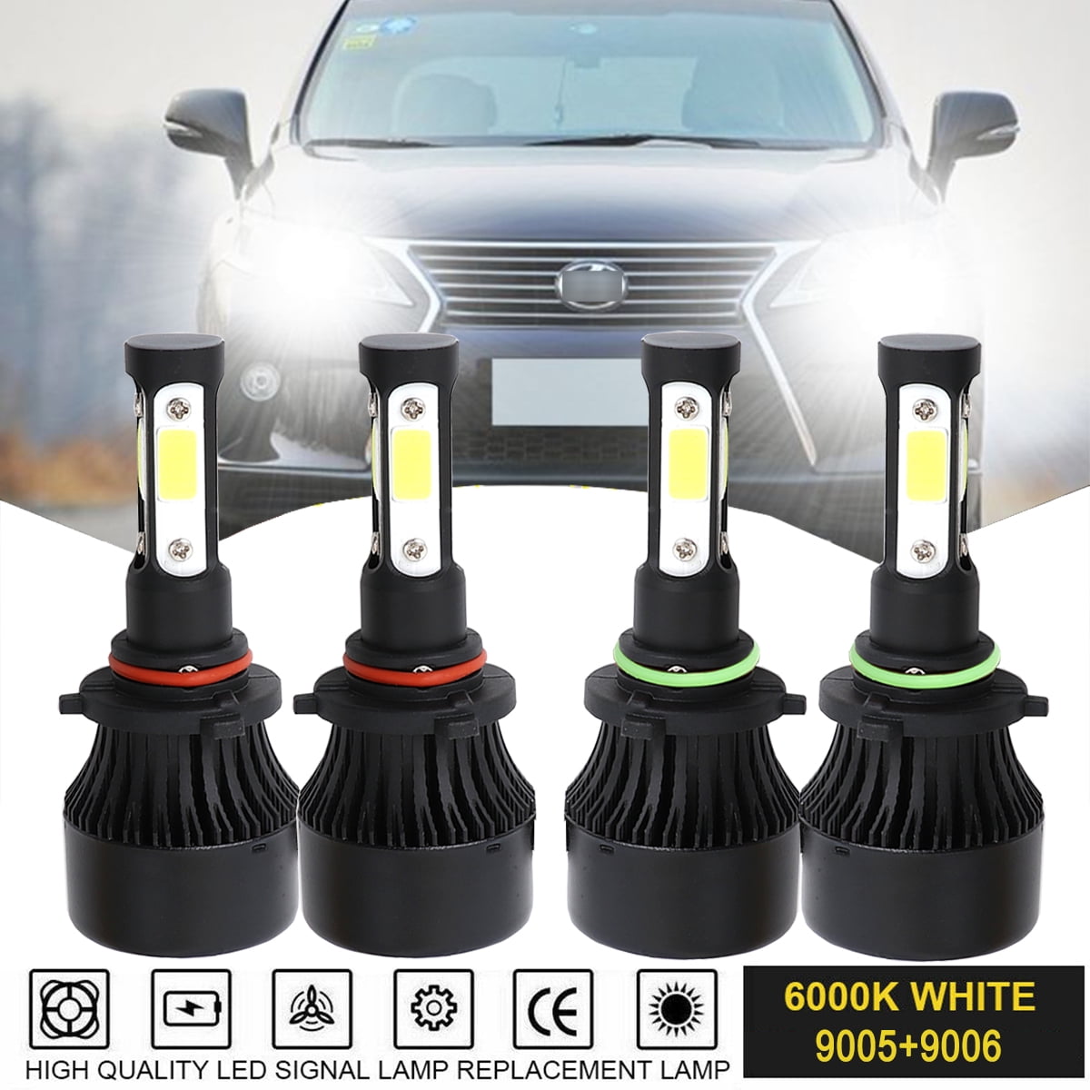 9005 9006 LED Headlight Bulb Kit for 1999-2003 Lexus RX300 High Low ...