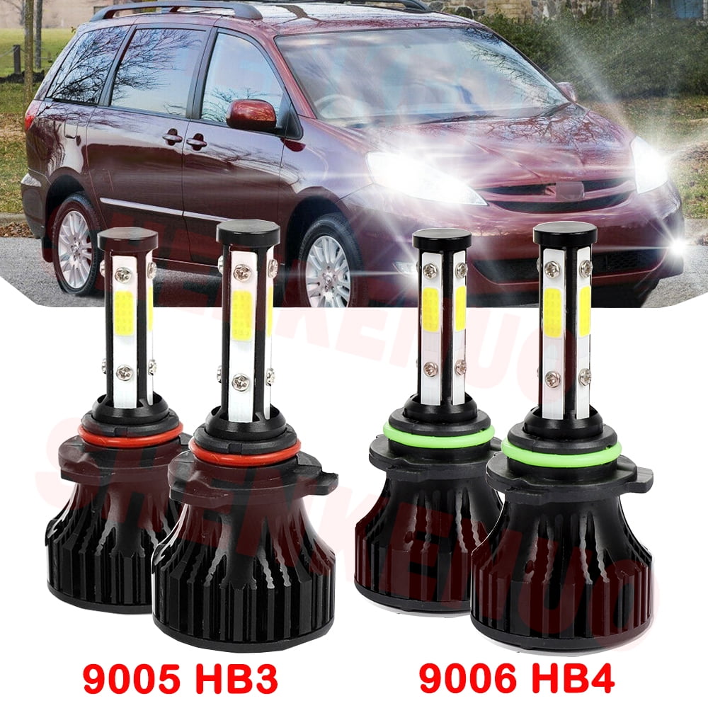 9005 9006 LED Headlight Bulbs for Toyota Sienna 2004 2005 2006 2007 ...