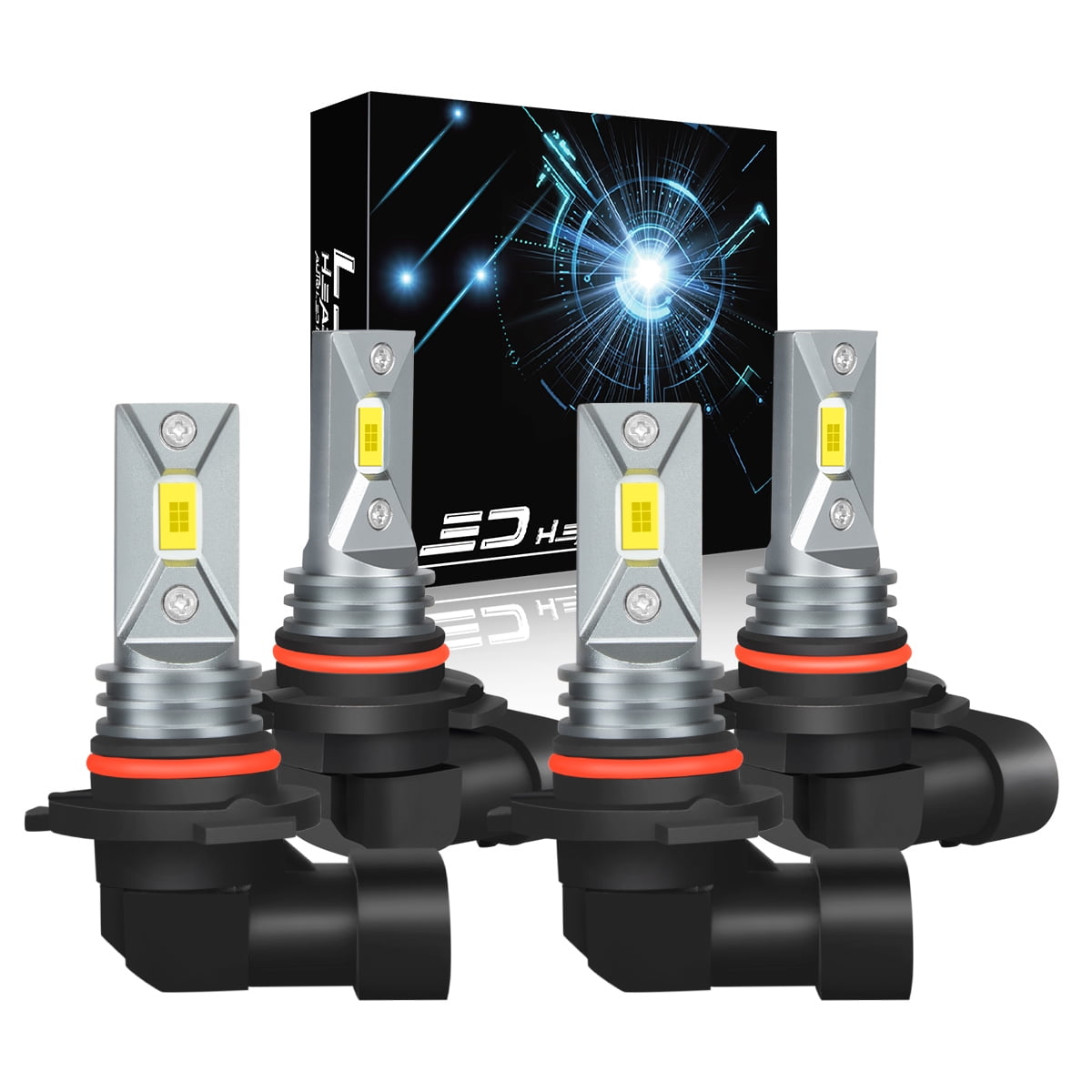 9005 9006 LED Headlights Kit Combo Bulbs 6000K High Low Beam Super White Bright 4x - Walmart.com