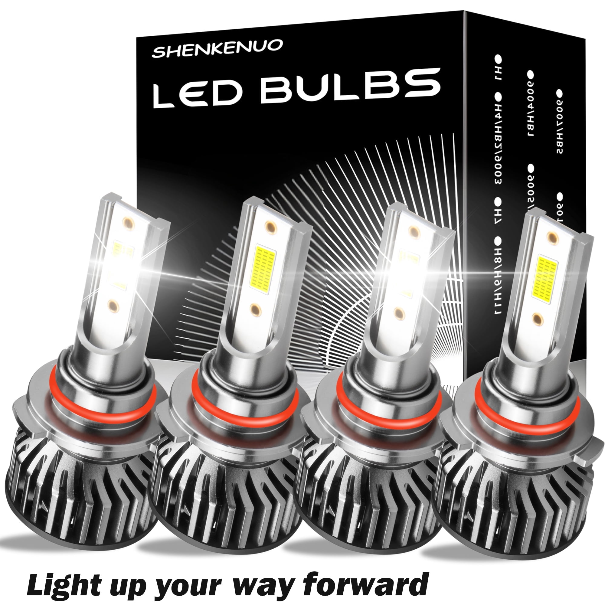 9005 9006 LED Headlights Kit Combo Bulbs High Low Beam Super Cool White ...