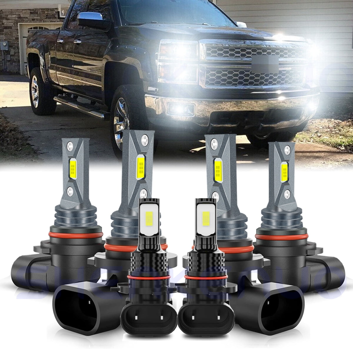 9005 9006 LED Headlights for 2003-2006 Chevrolet Silverado 1500 2500 3500 9145 Led Fog lights ...