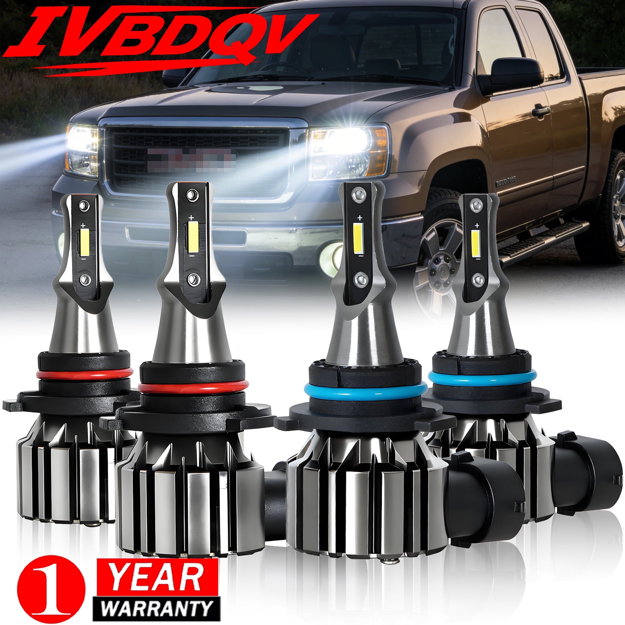 9005 9006 LED White Headlight Hi/Lo Beam Combo Bulbs For 2004-2012 x ...