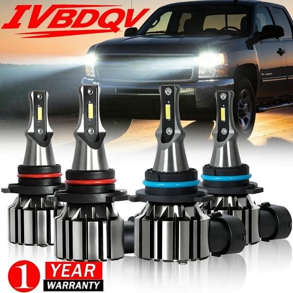 9005 9006 LED White Headlight Hi/Lo Beam Combo Bulbs For Chevy ...