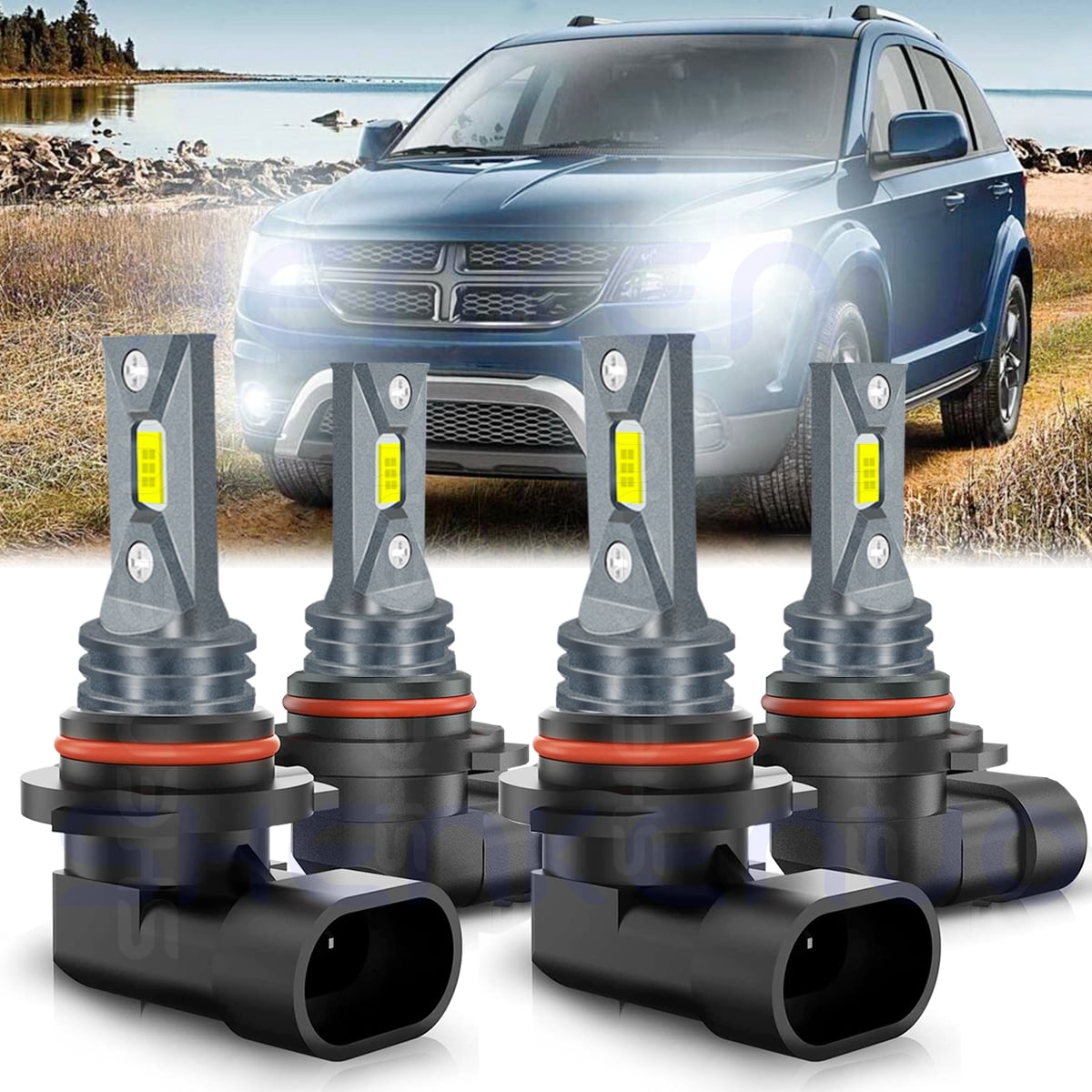 Walmart 9005 9006 LED Headlight Bulbs for Dodge Journey 2009-2019, High ...