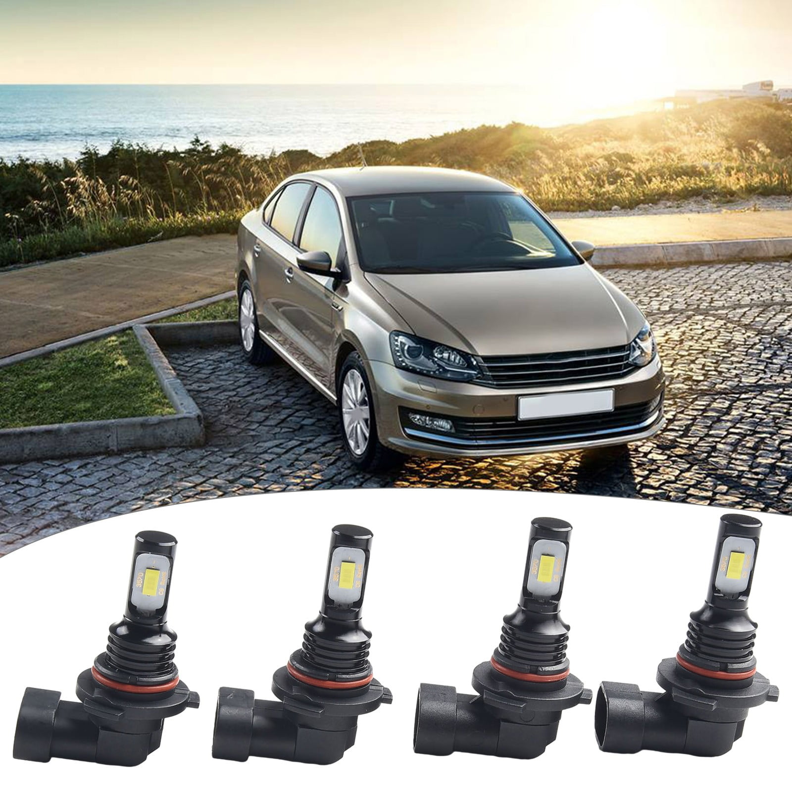 9005 9006 Led Headlights Kit for Combo Bulbs 6000K High Low Beam Super ...