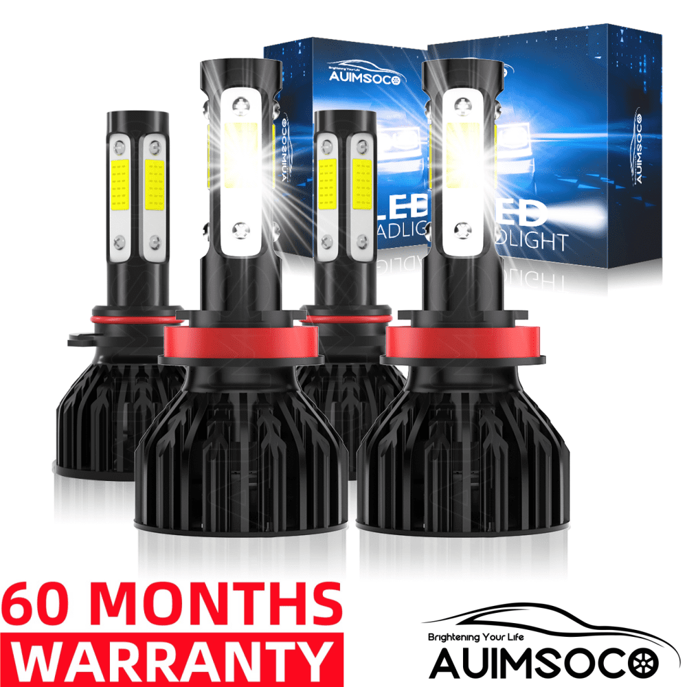 9005 H11 Super Bright Combo Bulbs 4x Led Headlights 6000k 8000 Lumens ...