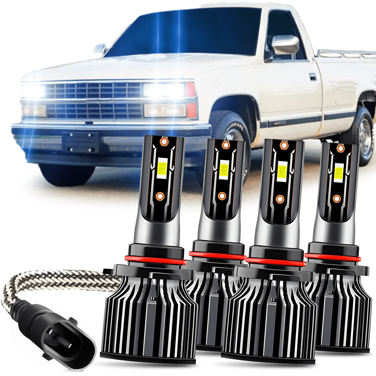 9005+9006 for Chevy C/K 1500 1990-1999 LED Headlight Combo Bulbs High ...