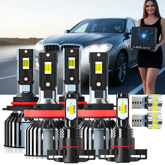 9005 H11 5202 LED Headlight Bulb Combo For GMC Sierra 3500 HD 2017-2020 ...
