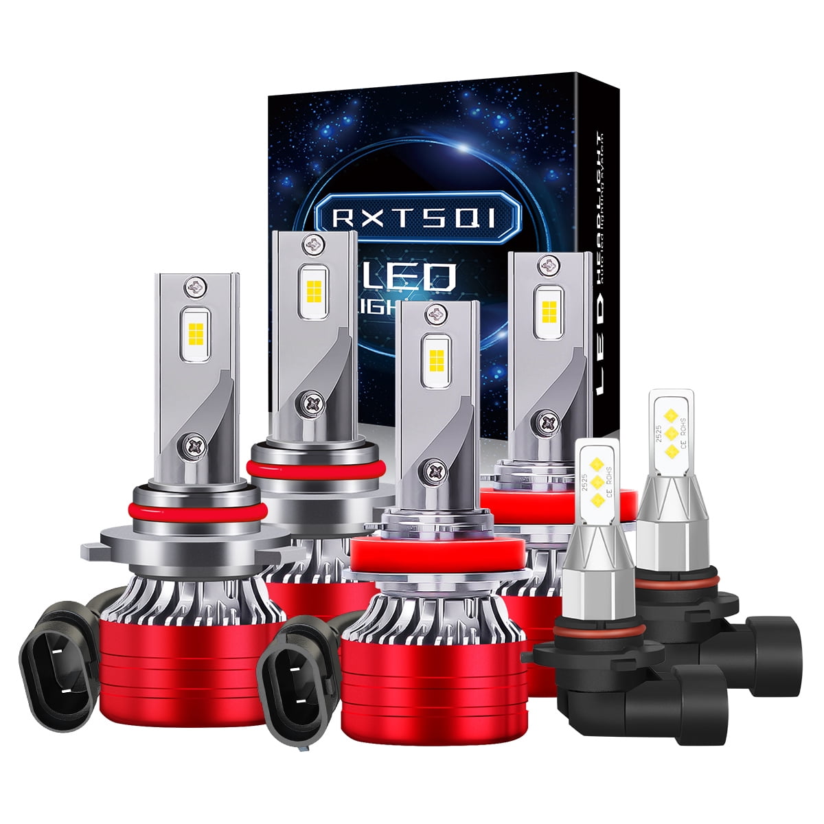 9005 H11 9145 Combo 6x 2-Sides LED Headlight High Low Beam Fog Light ...