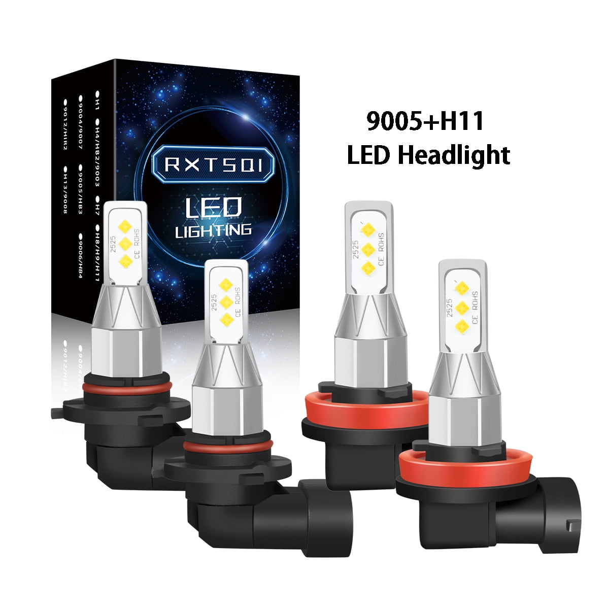 9005+H11 Combo LED Headlight Bulbs Conversion Kit High Low Beam 6000K ...