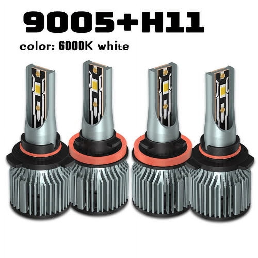 9005 H11 Combo LED Headlight High/Low Beam Bulbs 6000K for 2008-2018 ...