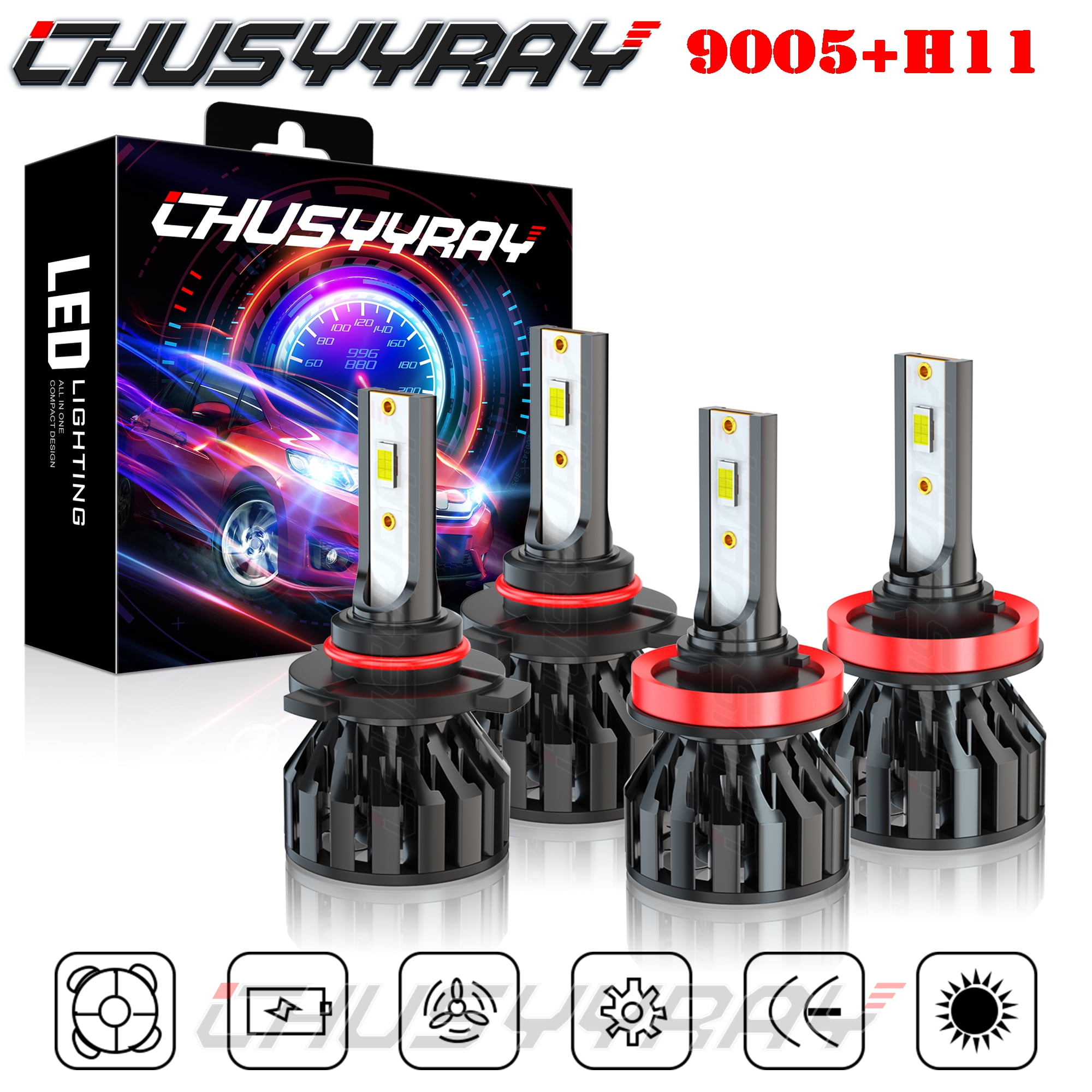 9005 H11/H9 LED Headlight Bulbs Conversion Kit 4X For Toyota Highlander ...