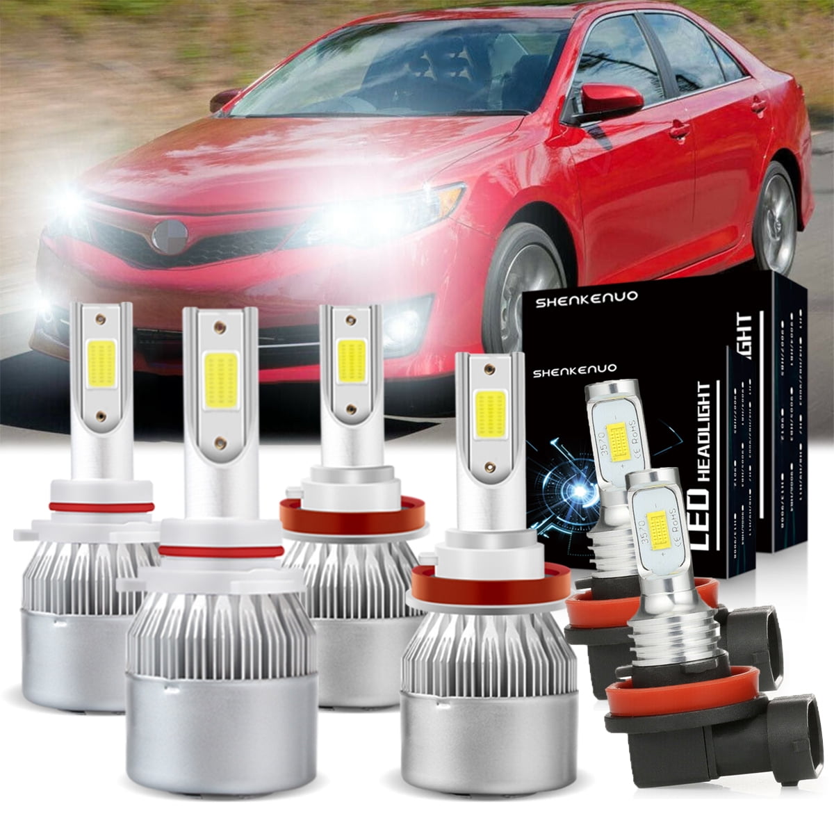9005 H11 High/Low Light for Toyota Camry 2007-2014 LED Headlight+Fog ...