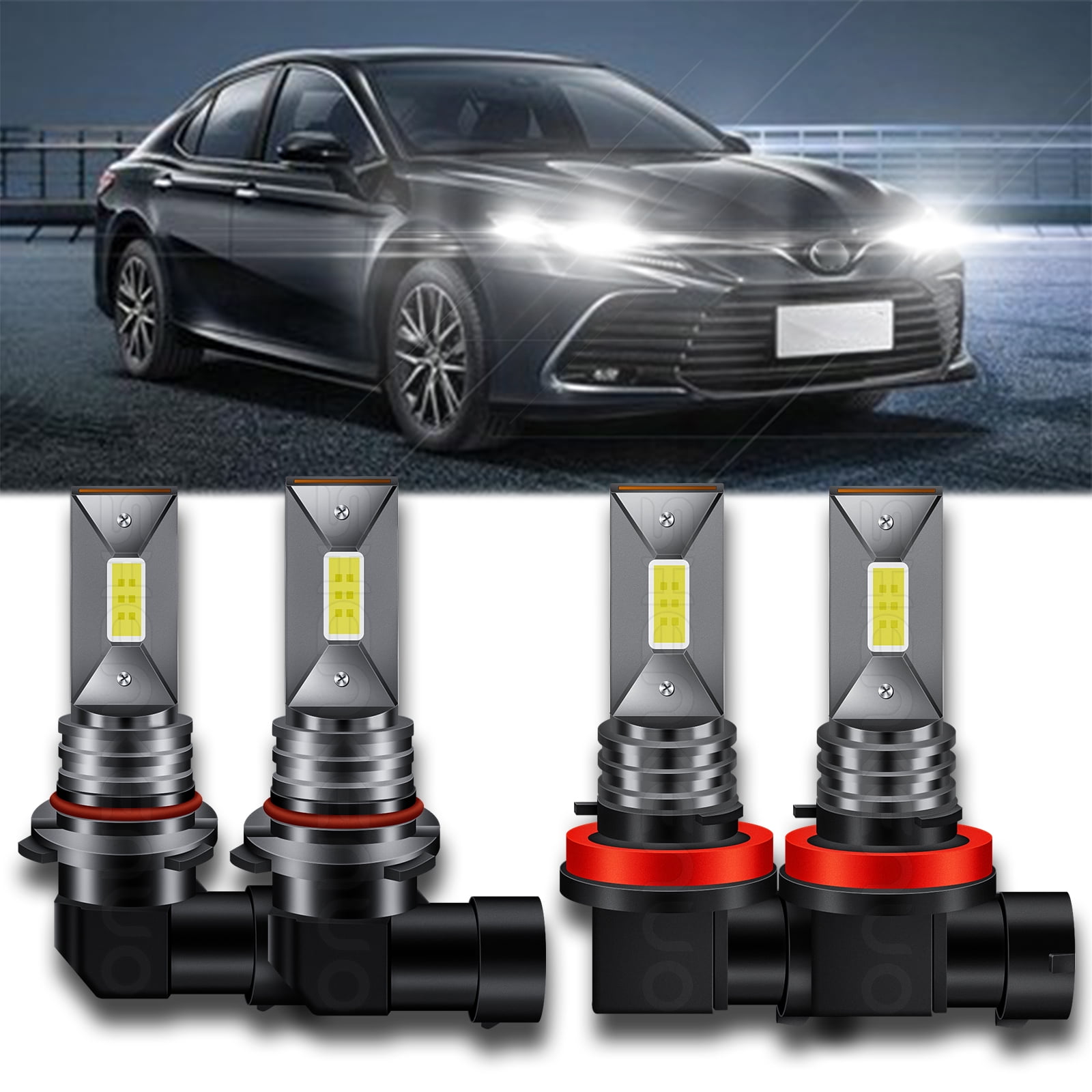 BMZONCC 9005 H11 LED Headlight Bulbs Combo, High Low Beam, 5000LM 6000K, Pack of 4, IP67, 50 ...