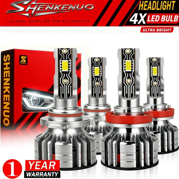 9005 H11 LED Headlight Bulbs Combo, High Low Beam Replacement,6000K ...