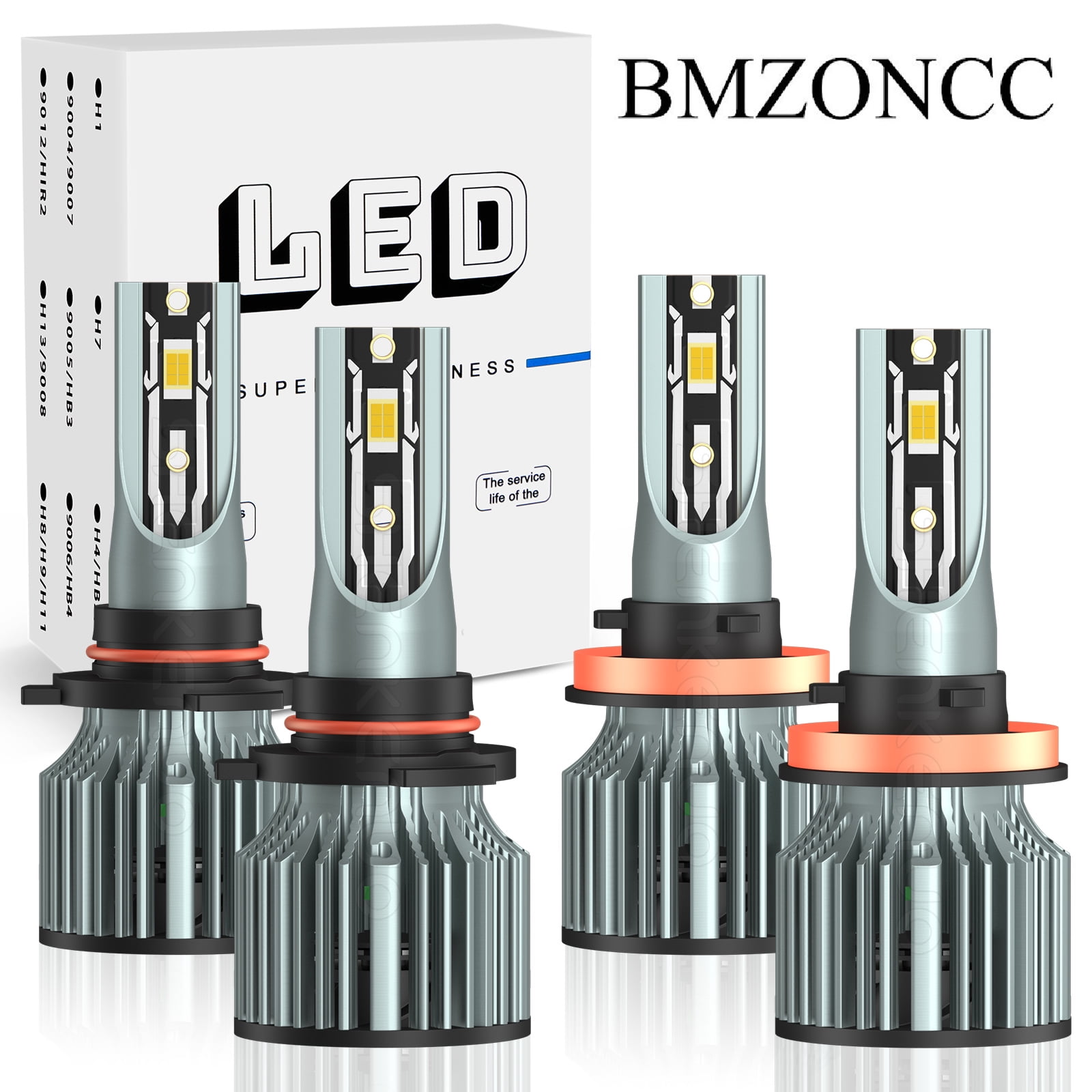 9005 H11 LED Headlight Bulbs Combo, High Low Beam Replacement, 6000LM ...