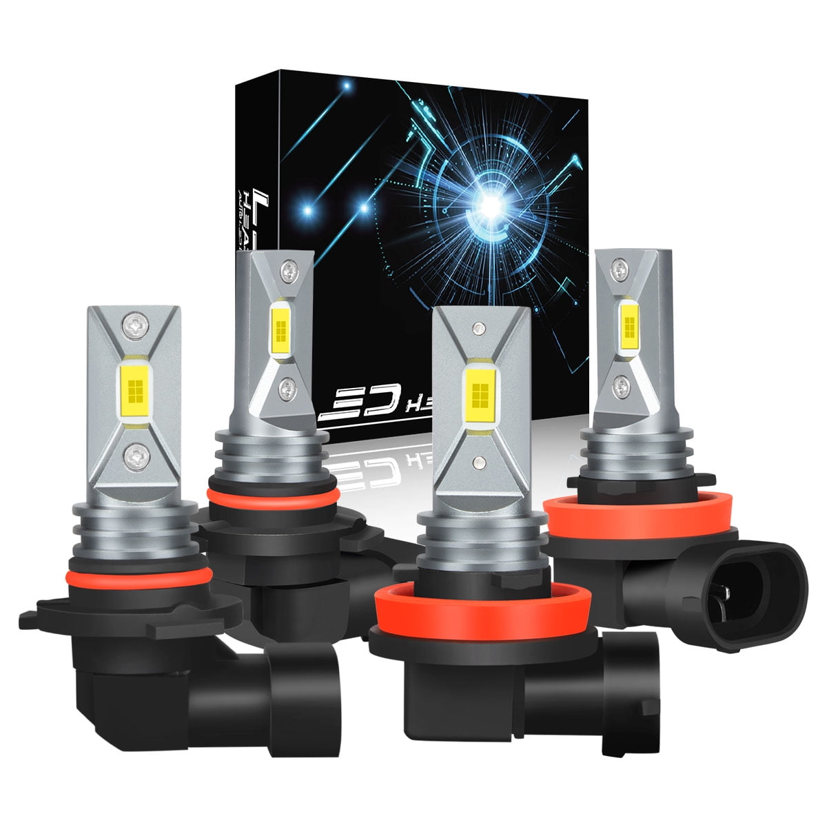 9005 H11 LED Headlight Bulbs Combo Pack, Combo High&Low Beam Bulbs Kit ...