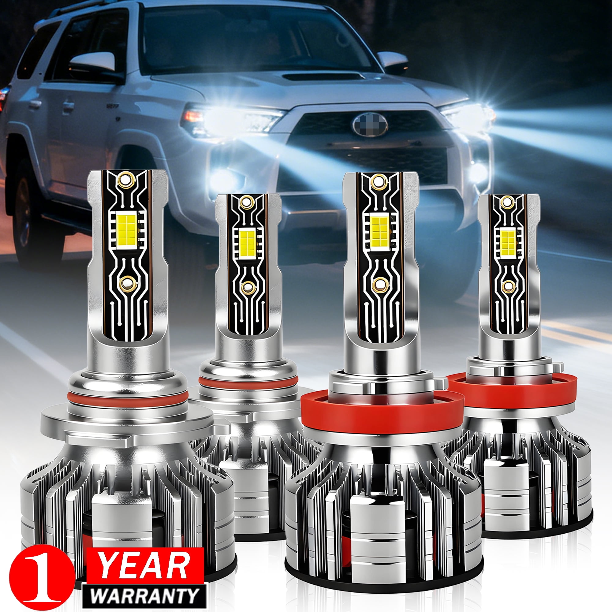 9005 H11 LED Headlight Bulbs Combo for Toyota 4Runner 2010-2014 2015 ...