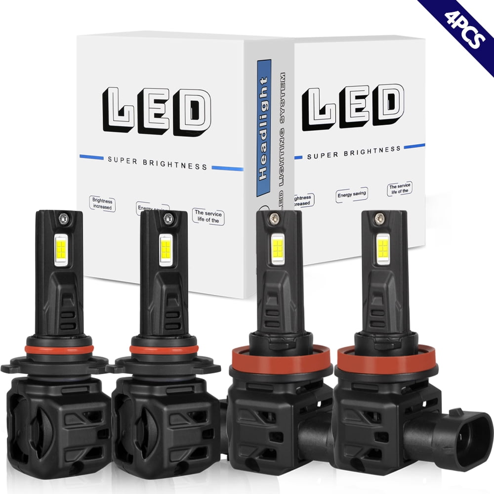 9005 H11 LED Headlight Bulbs for 2016-2019 Chevrolet Cruze High and Low ...