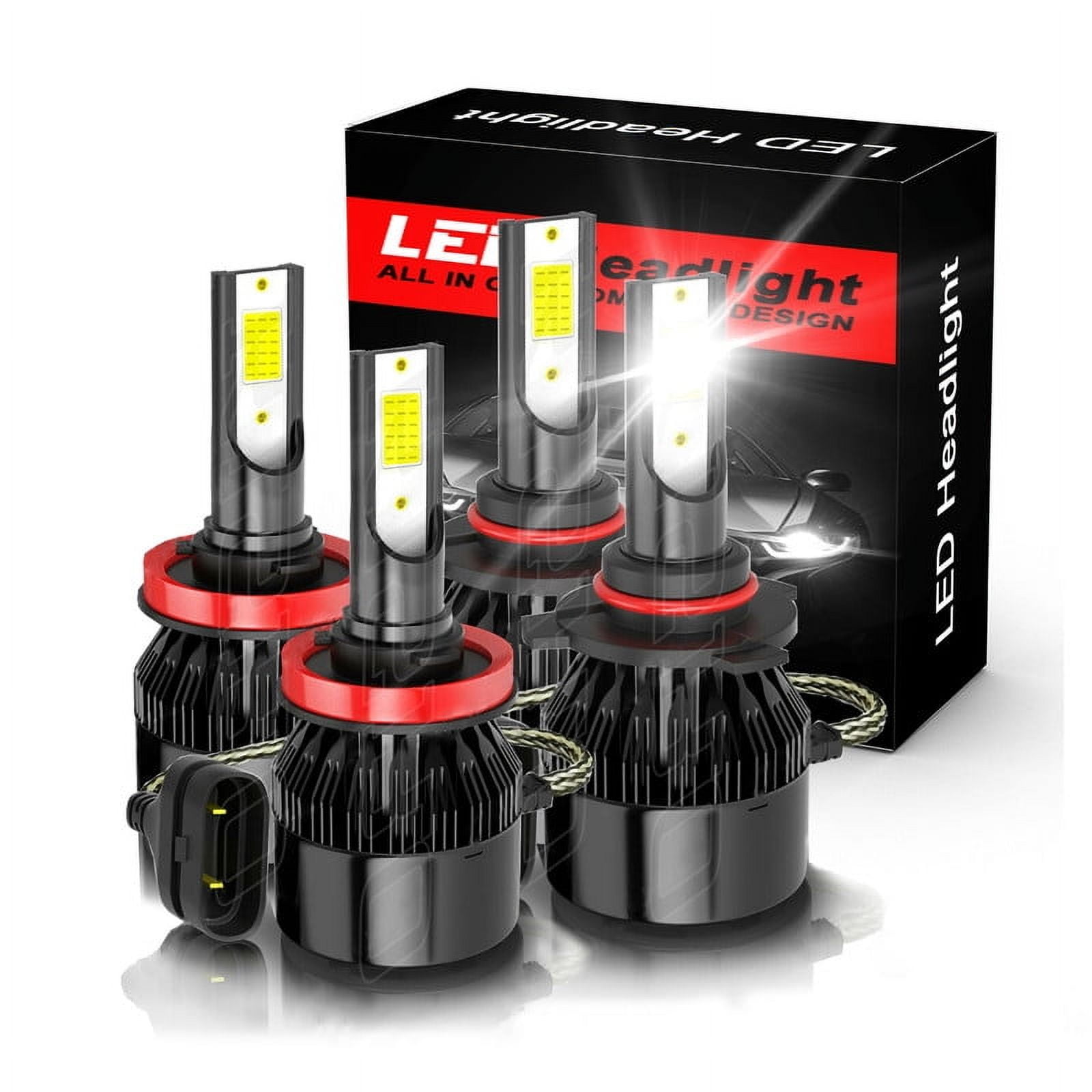 9005 H11 LED Headlight Bulbs for 2021 Jeep Wrangler High and Low Beam ...
