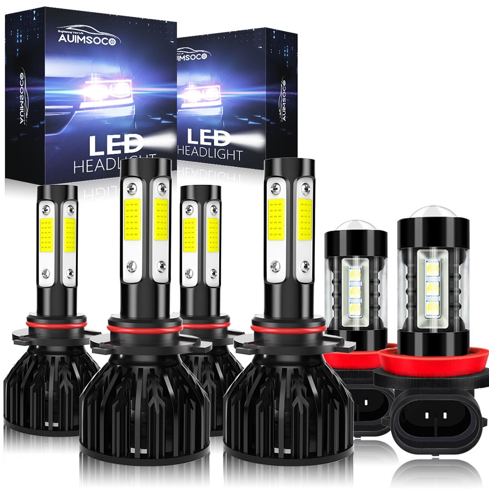 9005 H11 LED Headlights Bulb, 8000LM 500% Brighter, 6500K Cool White LED High Beam Low Beam ...