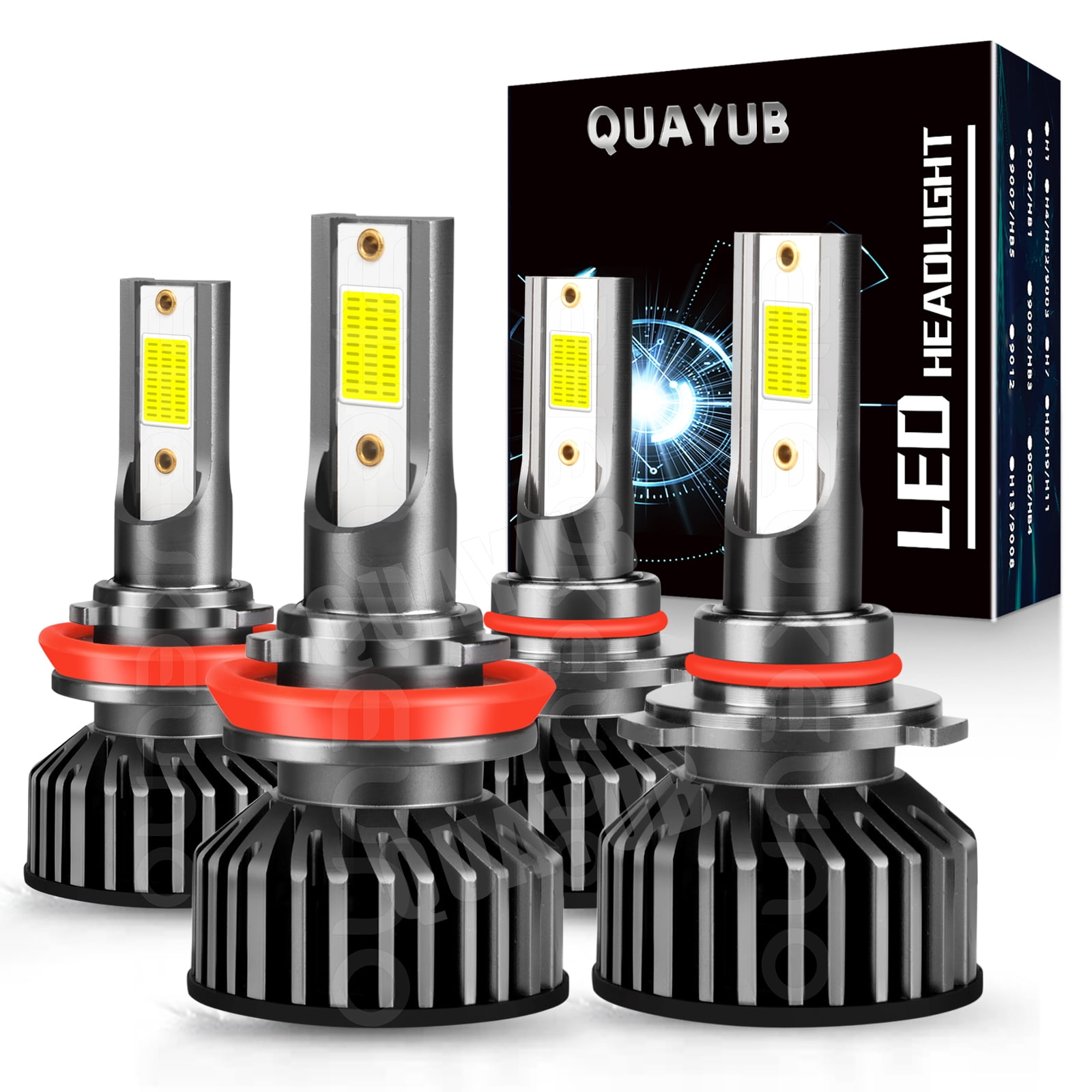 9005 H11 LED Headlights Kit Combo Bulbs 8000K ICE Blue/6000K White High ...