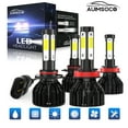 9005 H11 Led Headlight Kit Bulbs Bright White High Low Beam Combo 4x ...