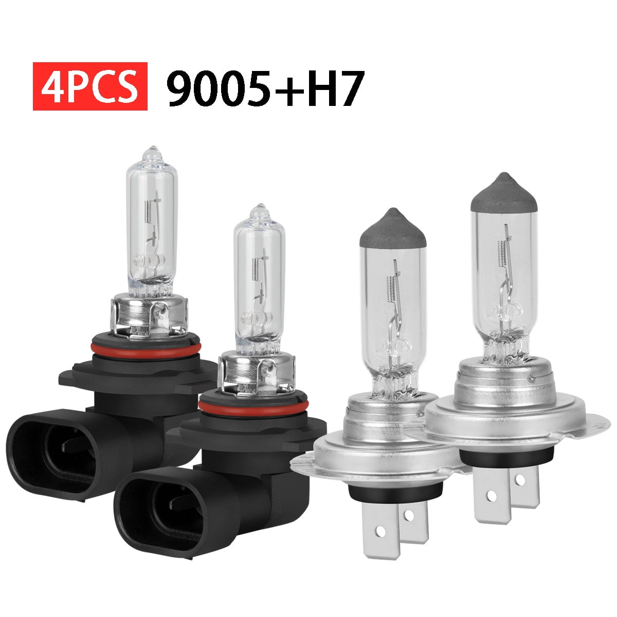 9005 H7 Halogen Headlight Bulbs High/Low Beam 3400K Warm White 5000LM ...